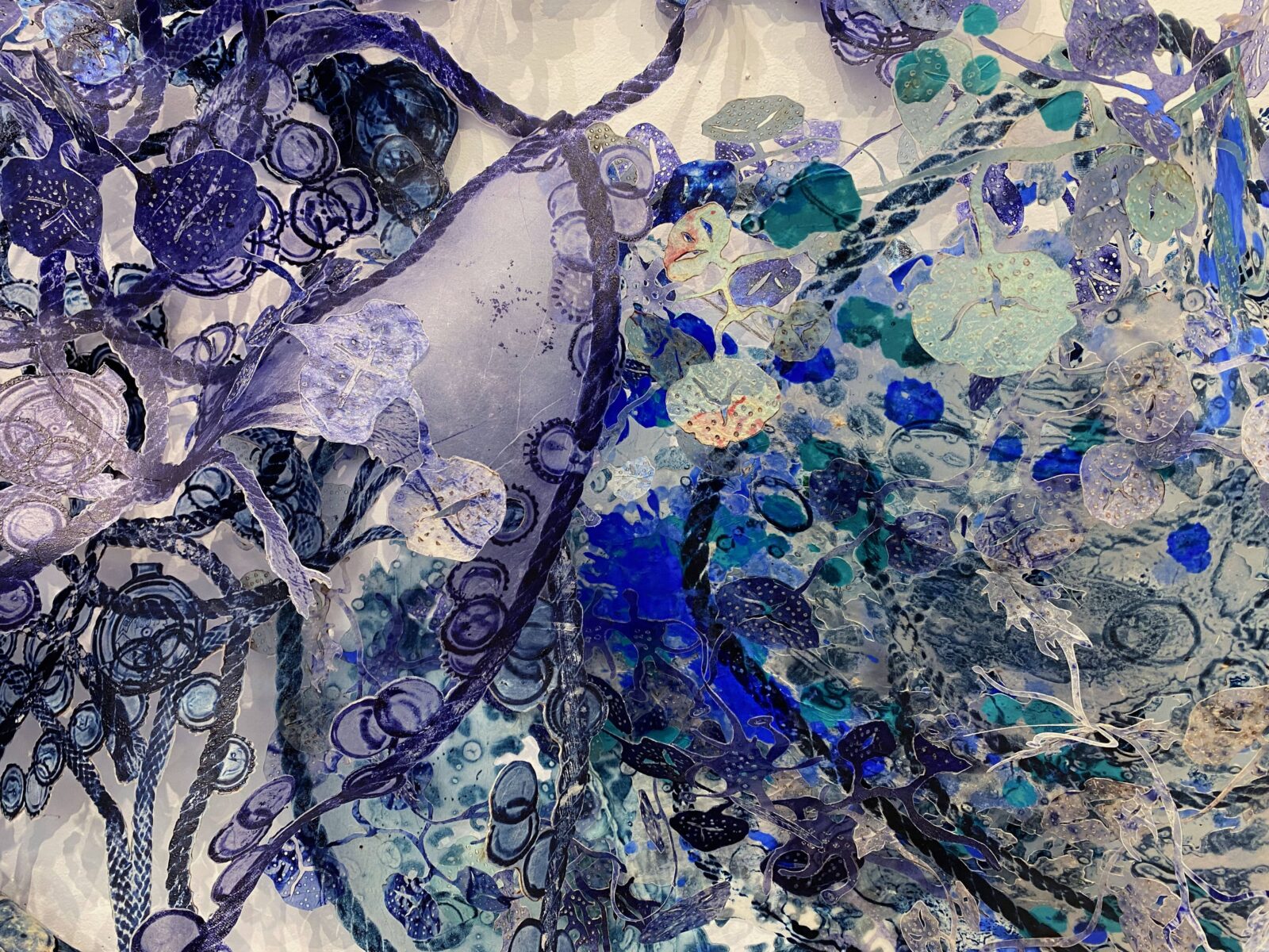 N41 29 22 W 71 20 255- 3D Mixed Media Mylar & Paper Artwork